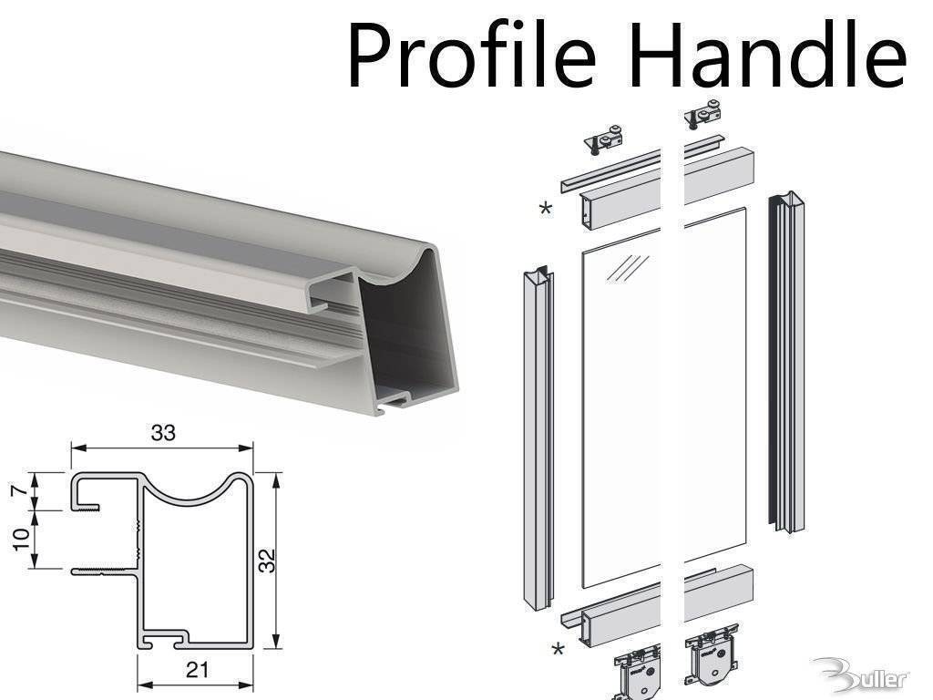 Mirror Glass Sliding Wardrobe Kit